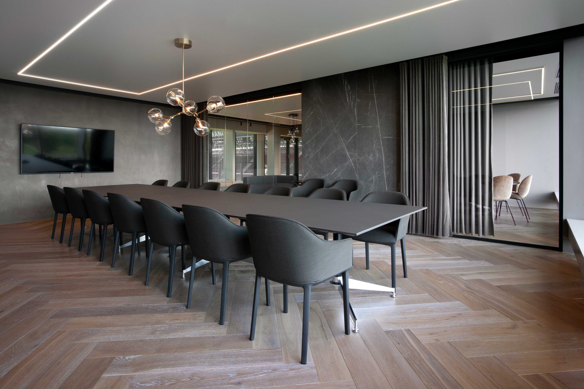 Lamper, Barrisol strækloft, træpanel, akustik og belysning · Lumière ...